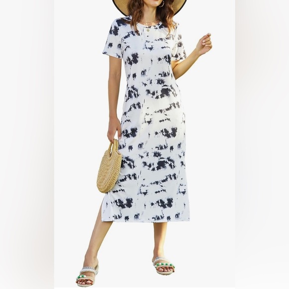 Naggoo | Dresses | Nwt Naggoo Womens Short Sleeve Split Maxi Dress | Poshmark